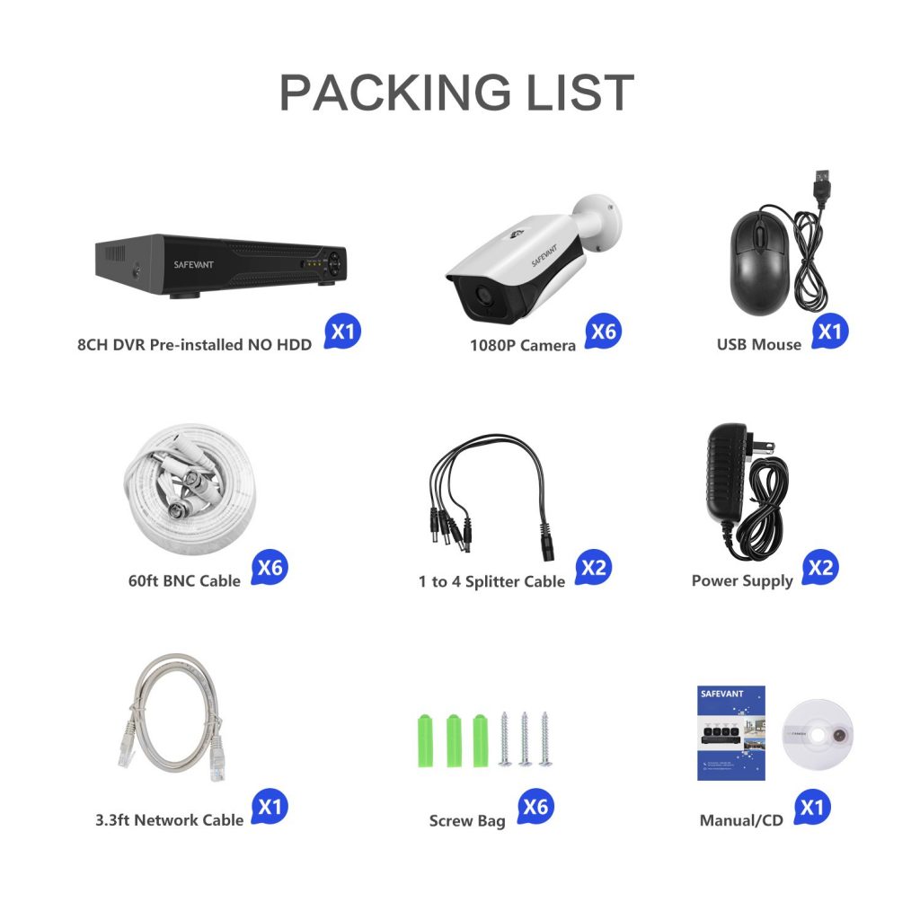 [2019 New] Home Security Camera System,Safevant 8CH 5-in-1 HD CCTV ...